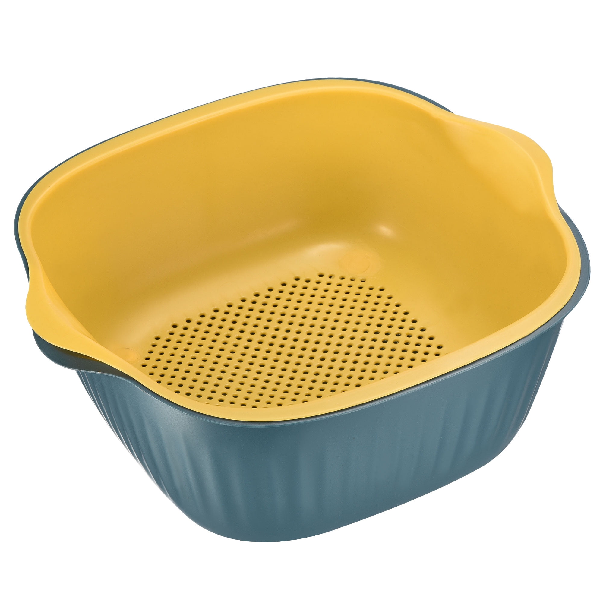 Uxcell Kitchen Colander Bowl Set, Plastic Washing Bowl and Strainer ...