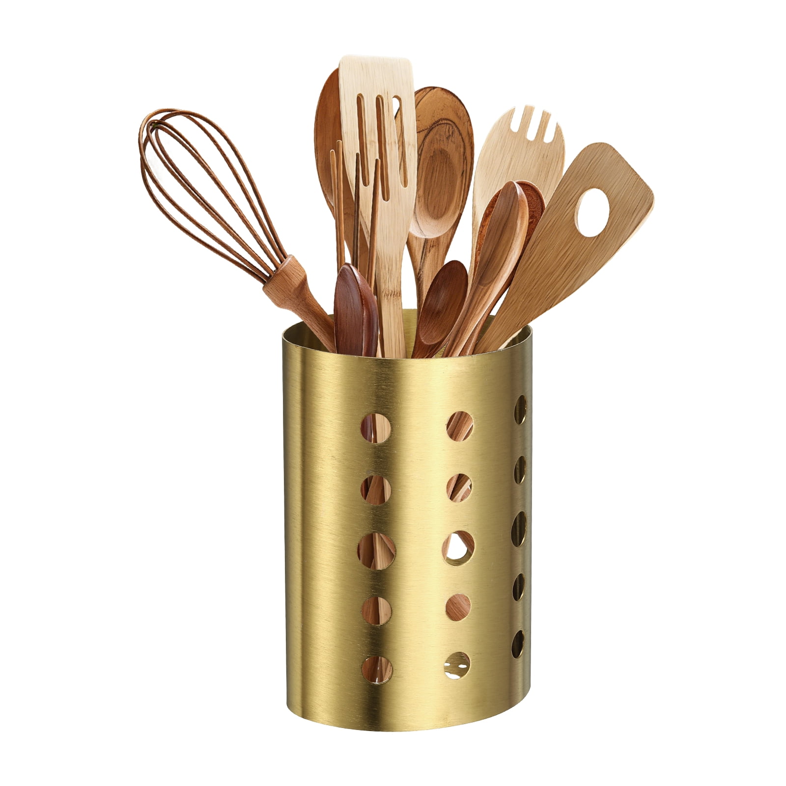 Uxcell Kitchen Utensil Holder, 3.9x5.5" Stainless Steel Utensil Cutlery ...