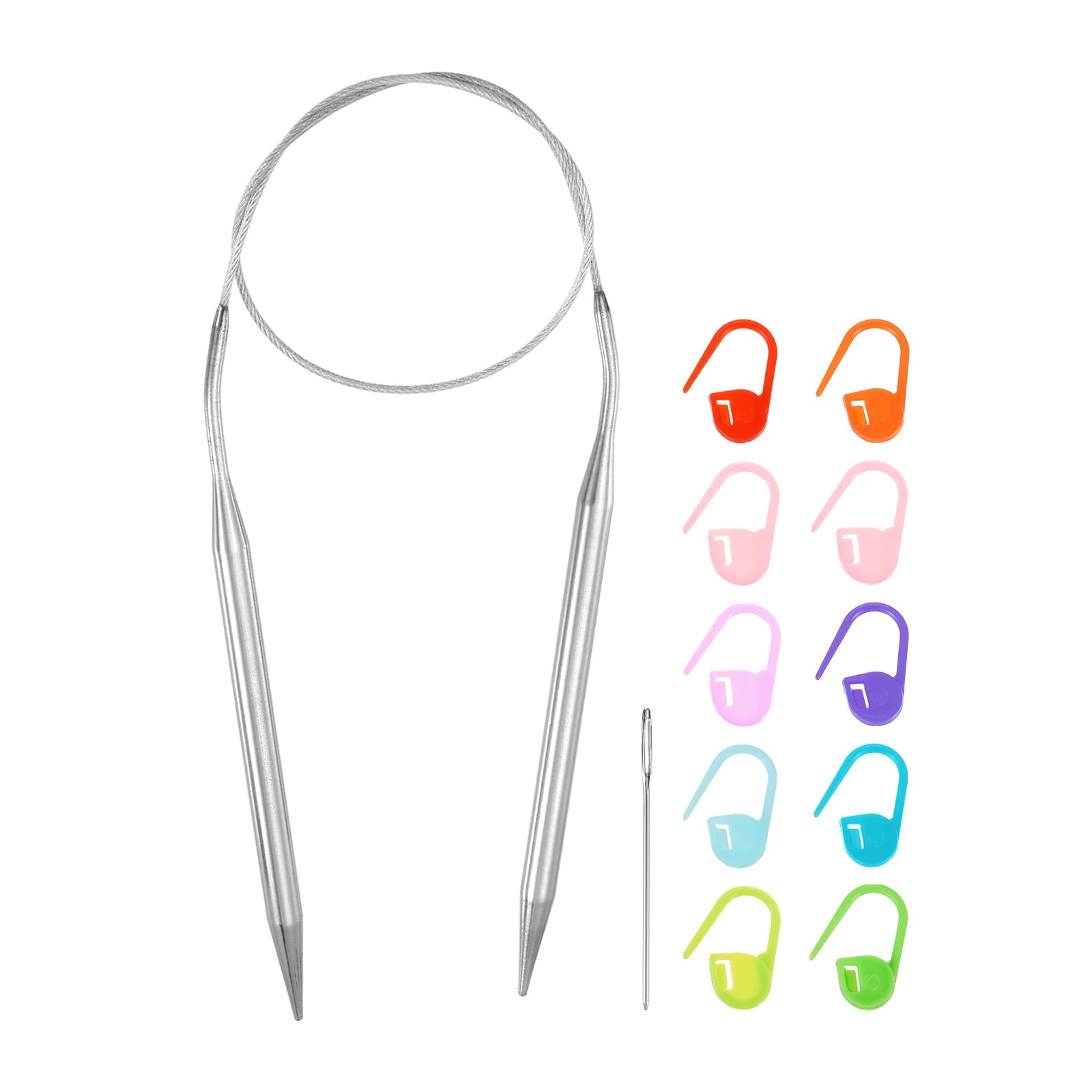 Uxcell Knitting Needles Size US 10.75(7mm) Circular Needle 24 Inch(60cm ...