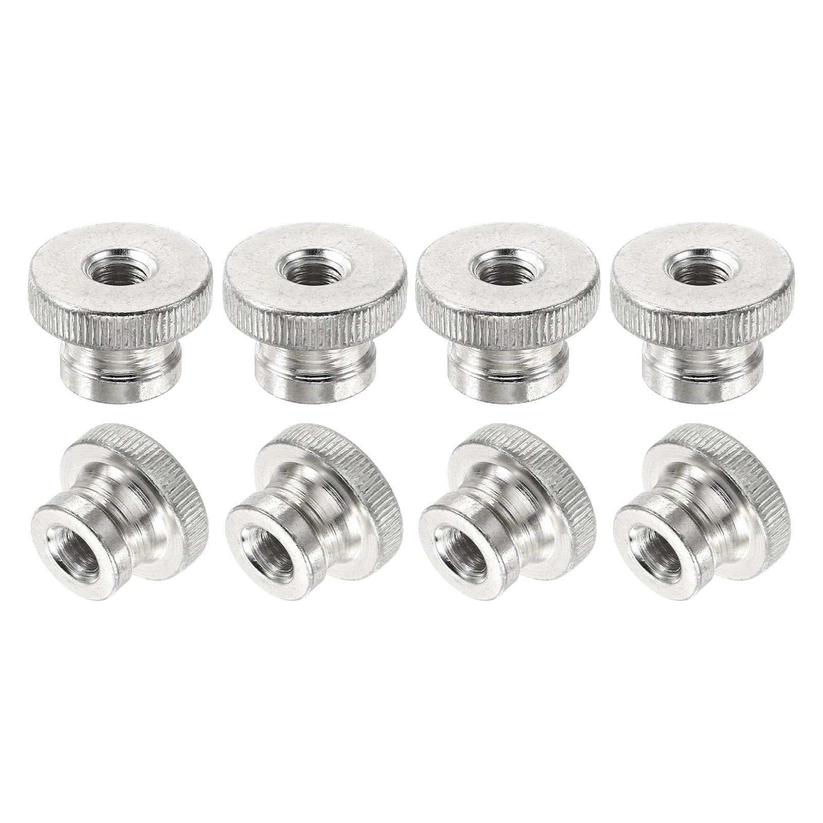 Uxcell Knurled Thumb Nuts 12Pack M8 Carbon Steel Nut High Head Through ...