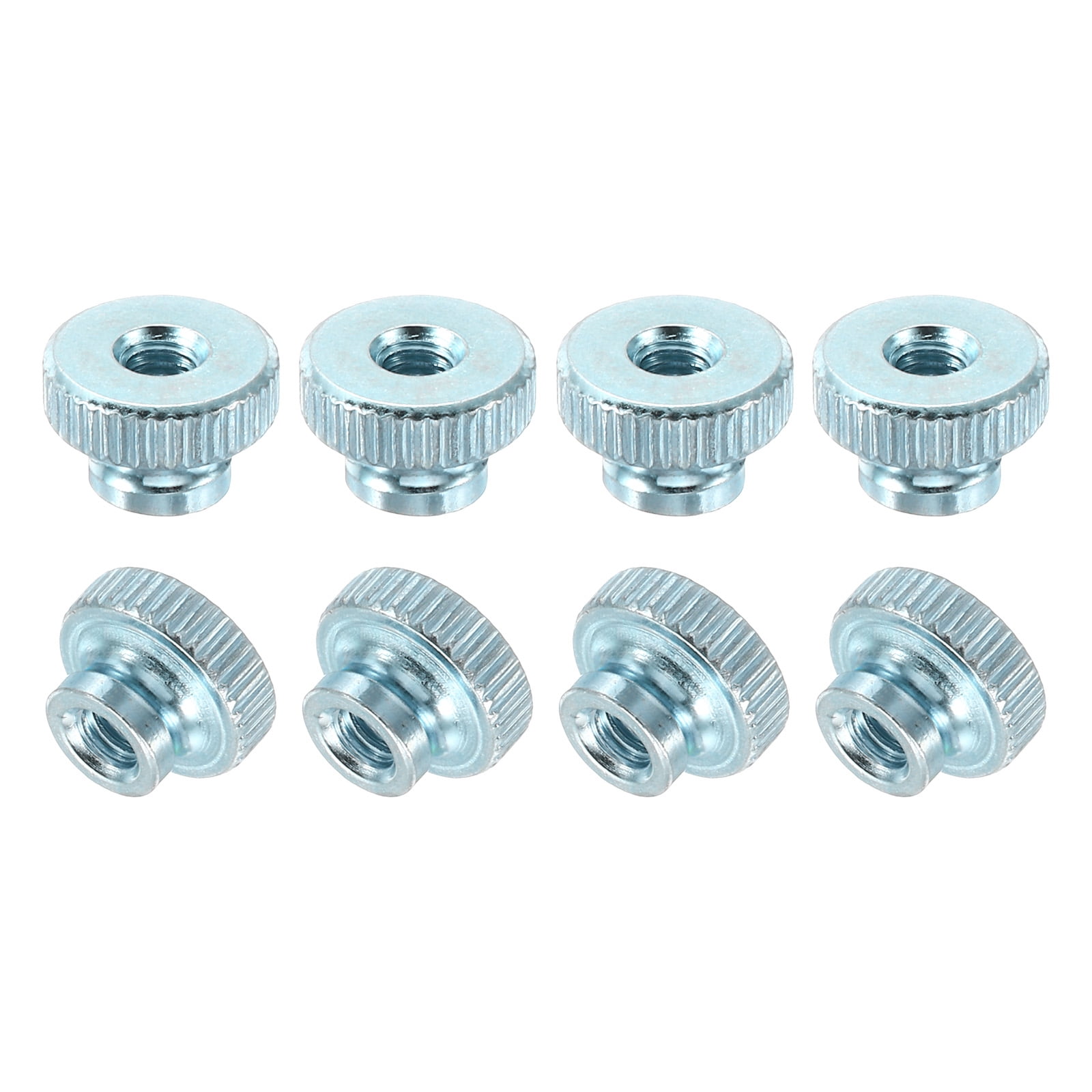 Uxcell Knurled Thumb Nuts 12Pcs M4 Carbon Steel Nut High Head Through ...