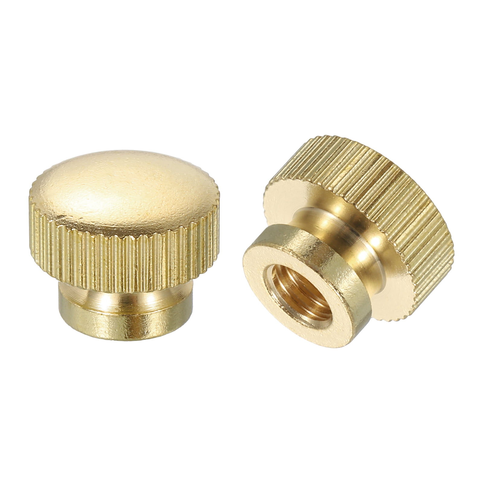 Uxcell Knurled Thumb Nuts, 2 Pack M6 x D14mm x H11mm Brass Knurl Nut ...