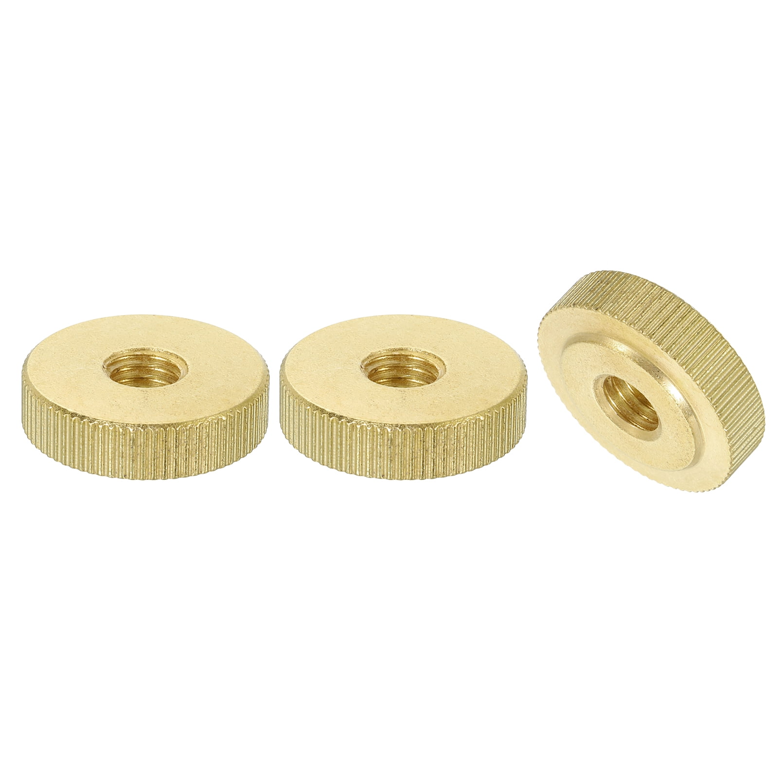 Uxcell Knurled Thumb Nuts, 3 Pack M8 x D23mm x H7mm Brass Knurl Nut ...