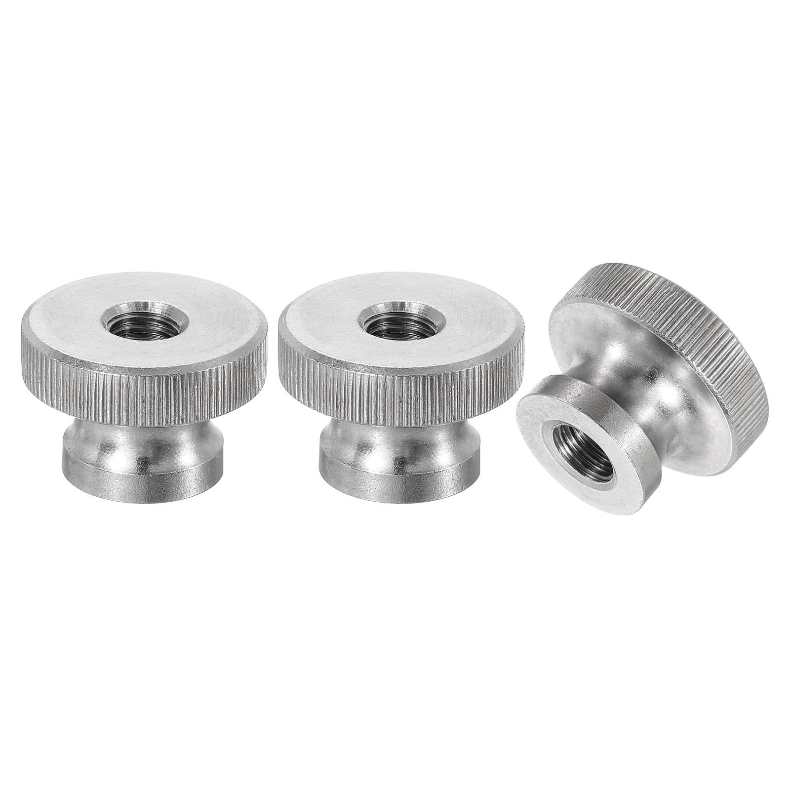 Uxcell Knurled Thumb Nuts, 3 Pack M8 x D24mm x H16mm Stainless Steel Knobs Fasteners Through ...