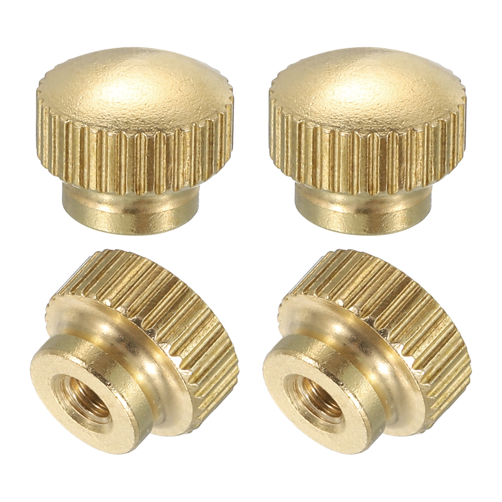 Uxcell Knurled Thumb Nuts, 4 Pack M3 x D10mm x H8mm Brass Knurl Nut ...