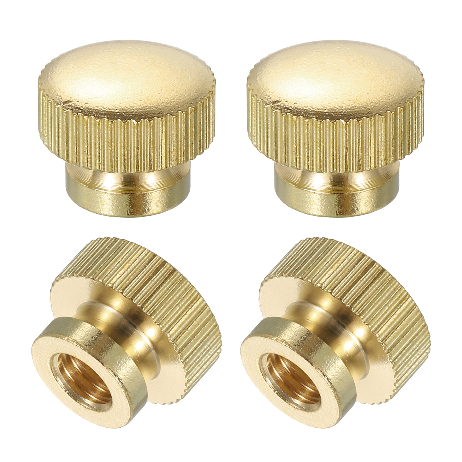 Uxcell Knurled Thumb Nuts, 4 Pack M6 x D14mm x H11mm Brass Knurl Nut ...