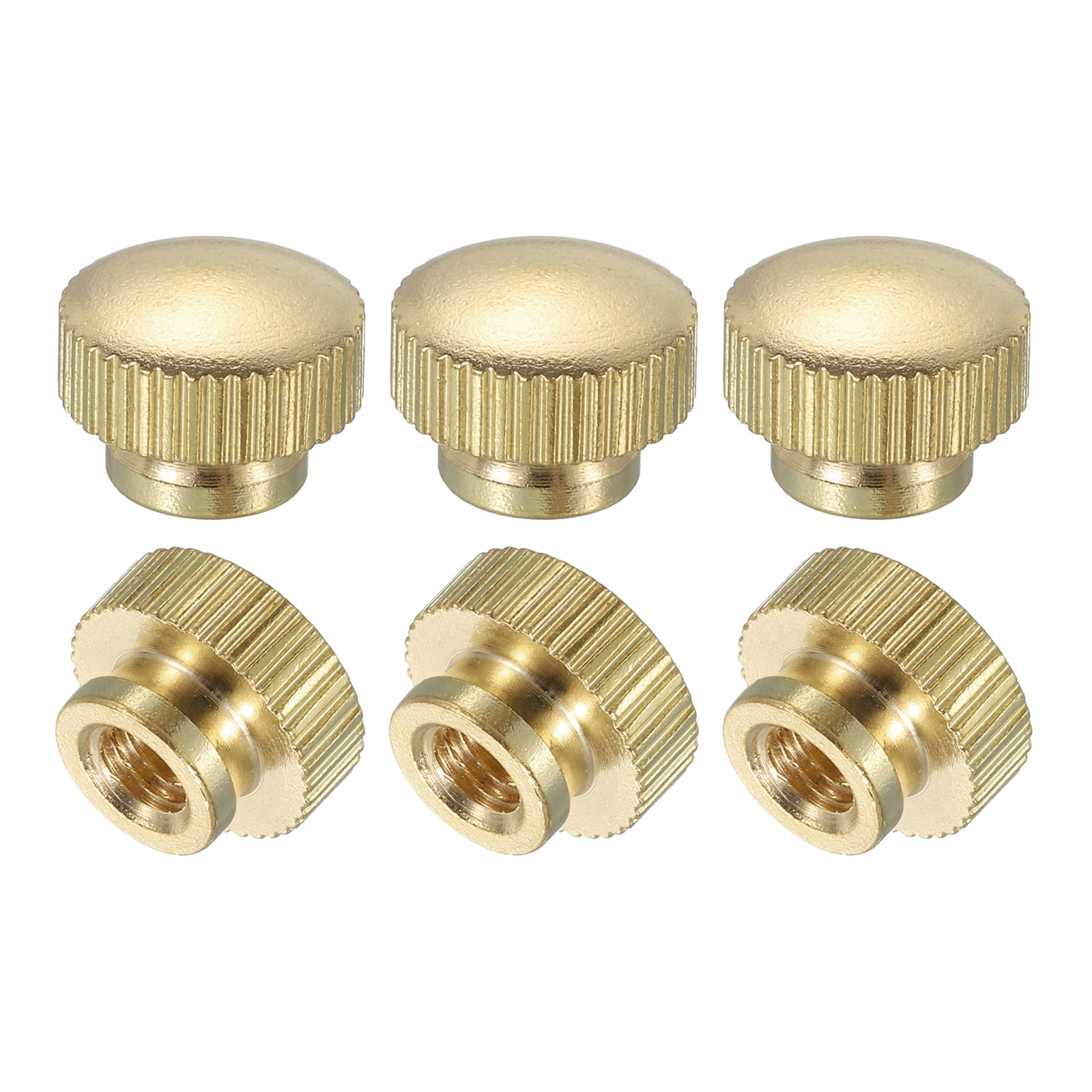 Uxcell Knurled Thumb Nuts, 6 Pack M5 x D12mm x H9mm Brass Knurl Nut ...