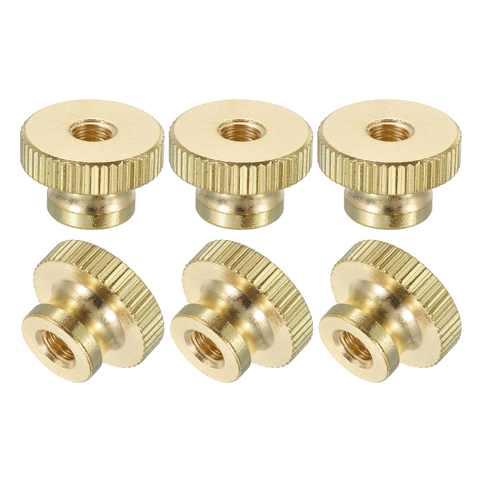 Uxcell Knurled Thumb Nuts, 6 Pack M5 x D16mm x H10mm Brass Knurl Nut High Head Through Hole for ...