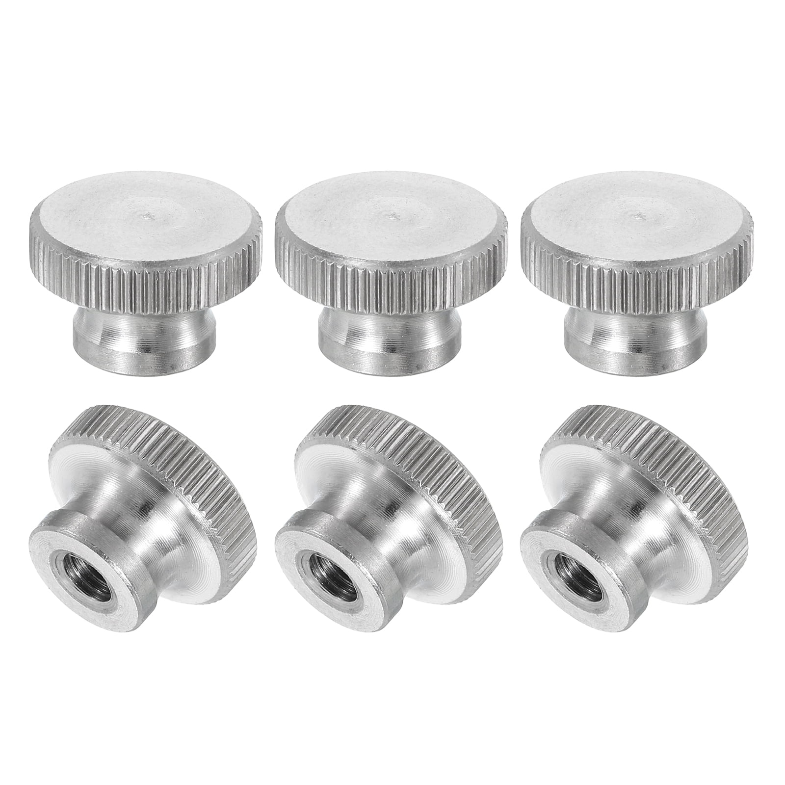 Uxcell Knurled Thumb Nuts, 6 Pack M5 x D16mm x H10mm Stainless Steel ...
