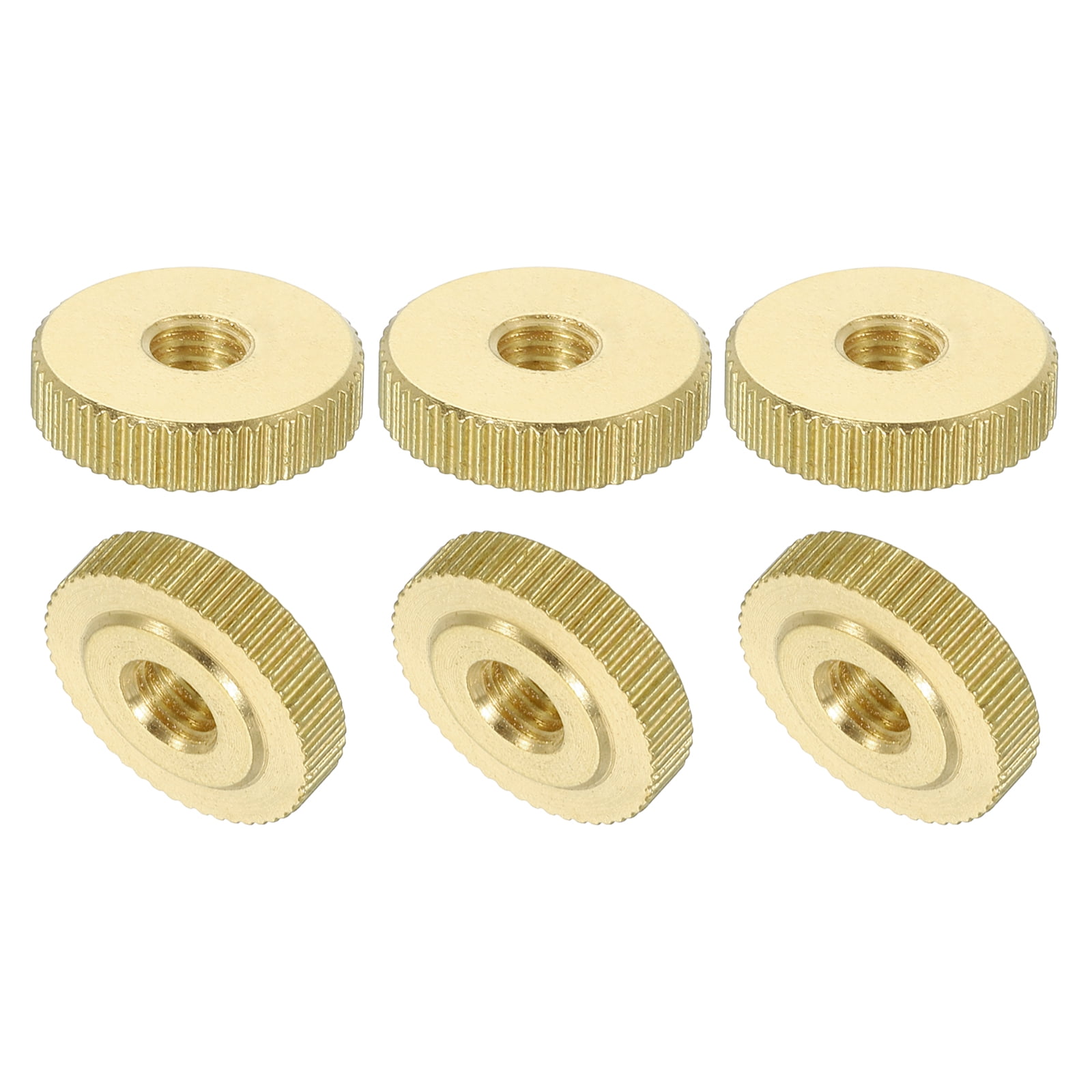 Uxcell Knurled Thumb Nuts, 6 Pack M5 x D16mm x H4mm Brass Knurl Nut ...