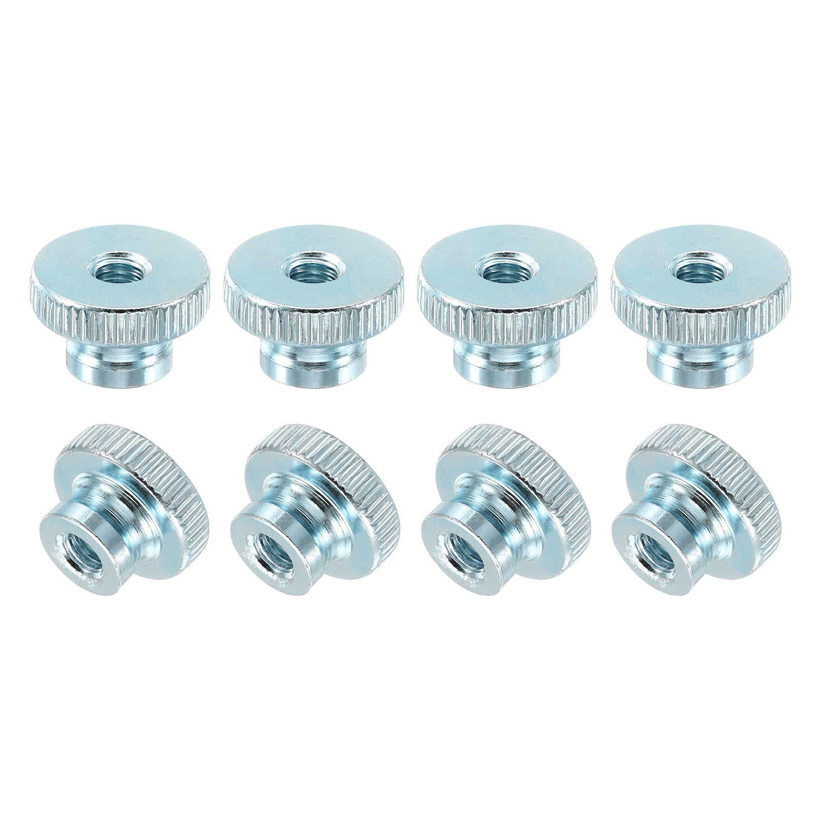 Uxcell Knurled Thumb Nuts 8Pcs M6 Carbon Steel Nut High Head Through ...