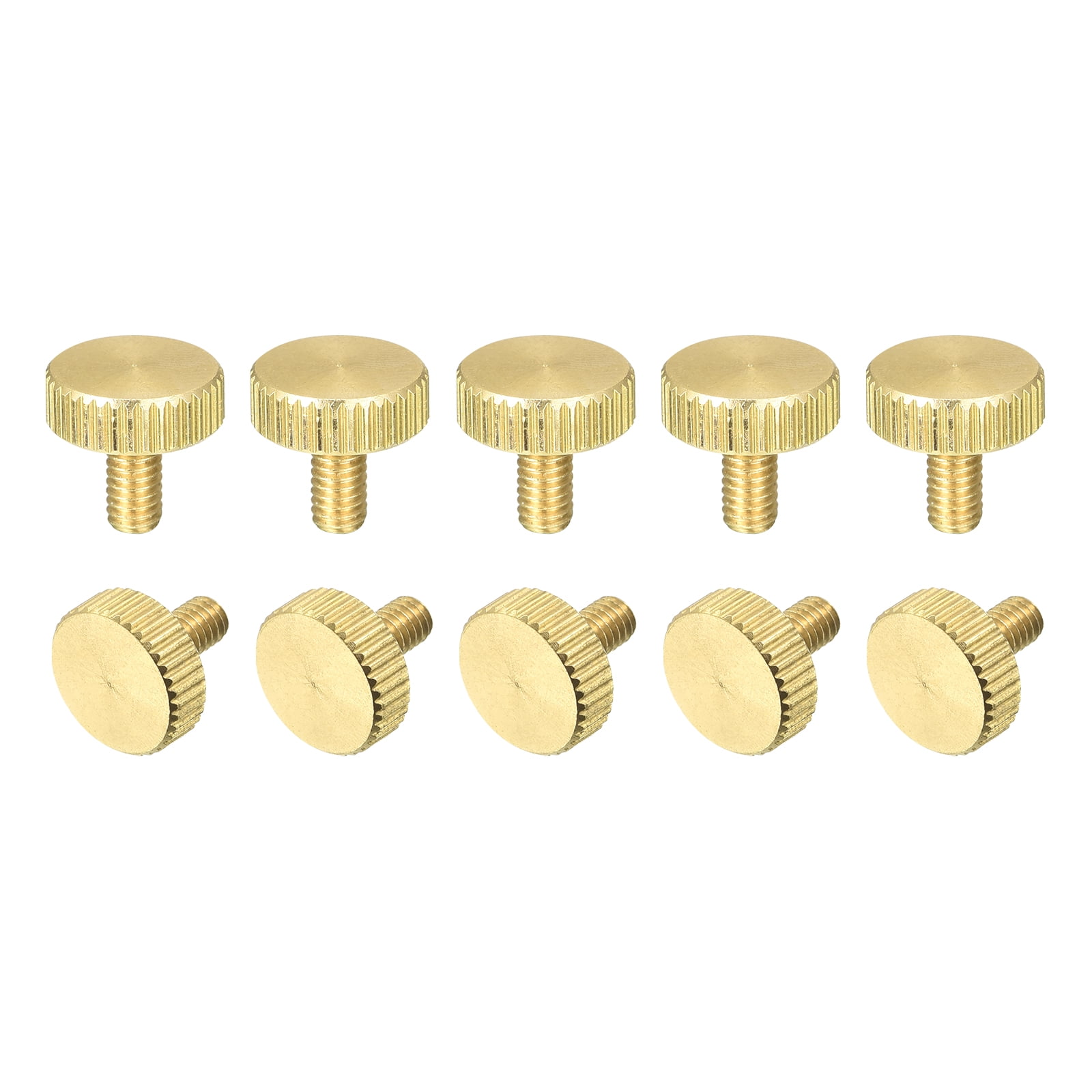 Uxcell Knurled Thumb Screws, M4x8mm Flat Brass Bolts Grip Knobs ...