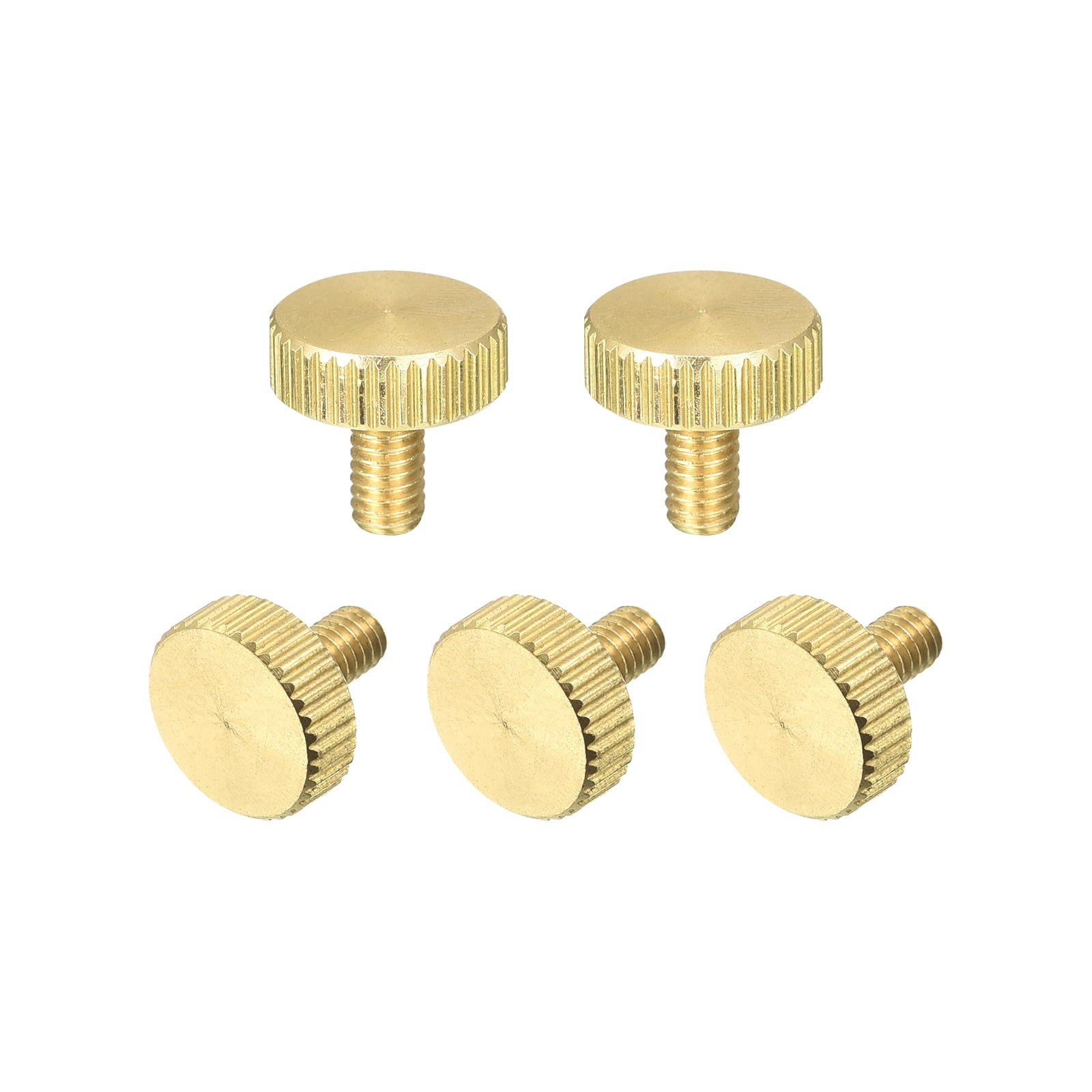 Uxcell Knurled Thumb Screws, M4x8mm Flat Brass Bolts Grip Knobs ...