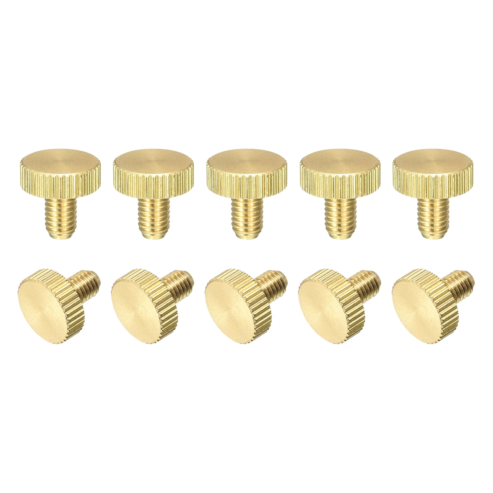 Uxcell Knurled Thumb Screws, M5x8mm Flat Brass Bolts Grip Knobs ...
