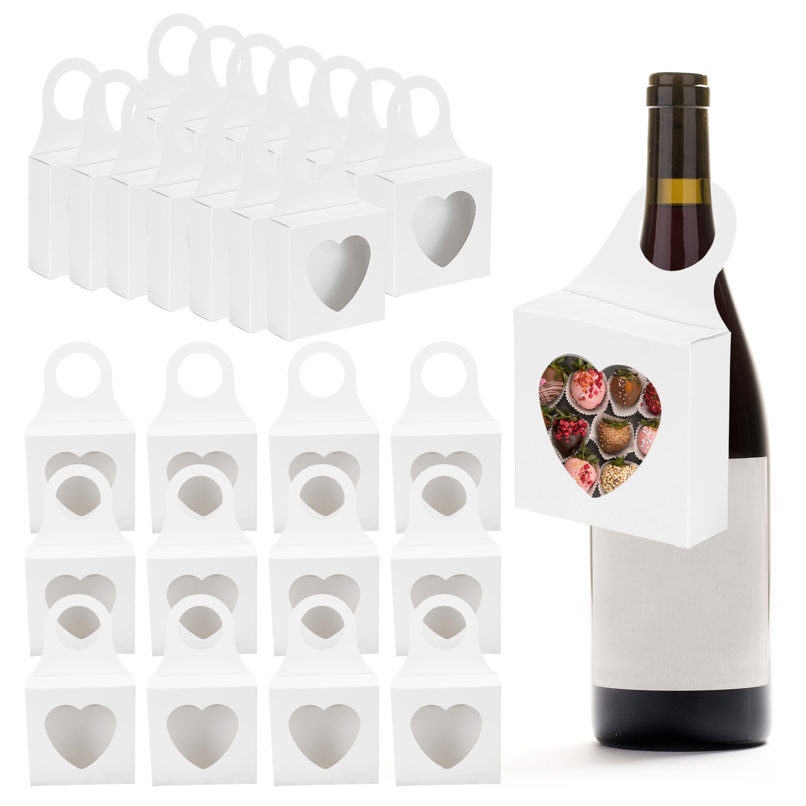 Uxcell Kraft Paper Wine Bottle Boxes with Window & Handle, 36 Pack ...