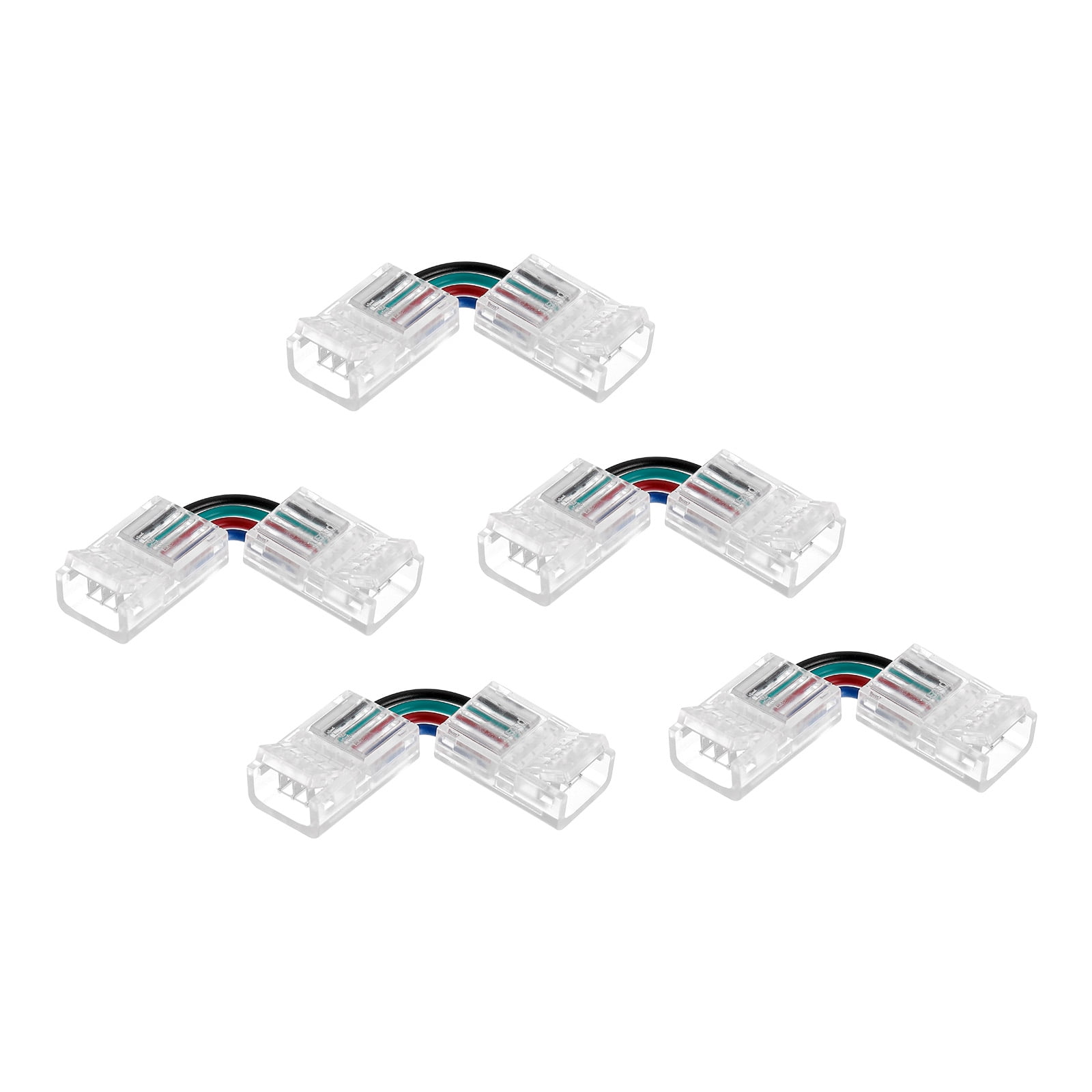 Uxcell L Shape 4 Pin LED Connectors, 10mm Right Angle Corner Solderless ...