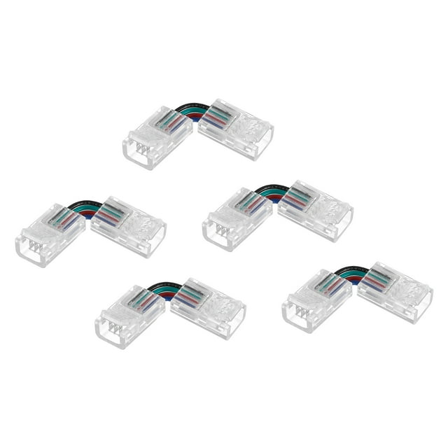 Uxcell L Shape 4 Pin LED Connectors, 8mm Right Angle Corner Solderless ...