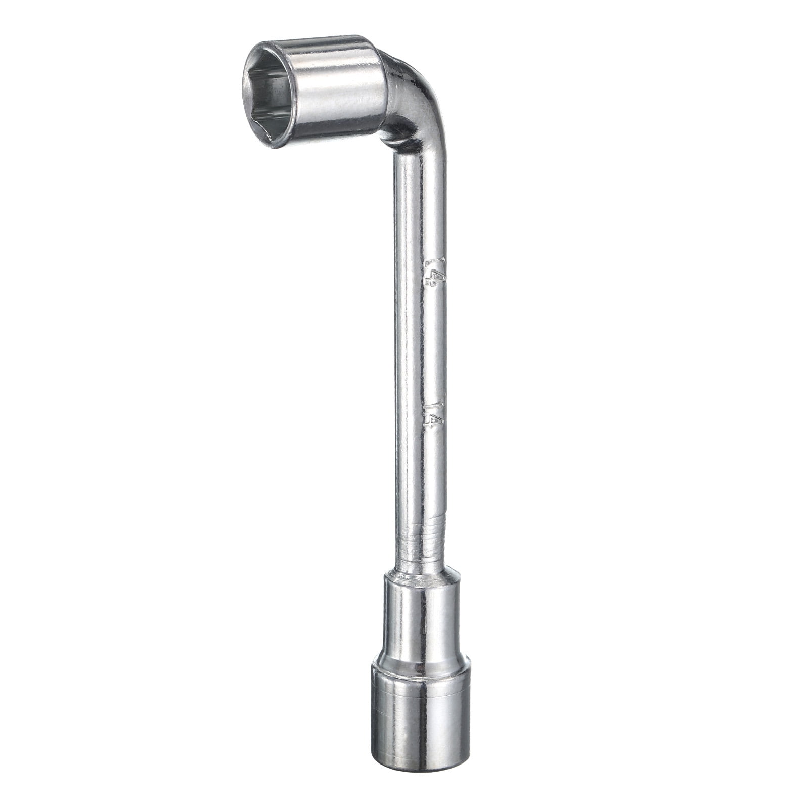Uxcell L Shaped Angled Hex Socket Wrench 14mm 45# Steel Double Ended ...