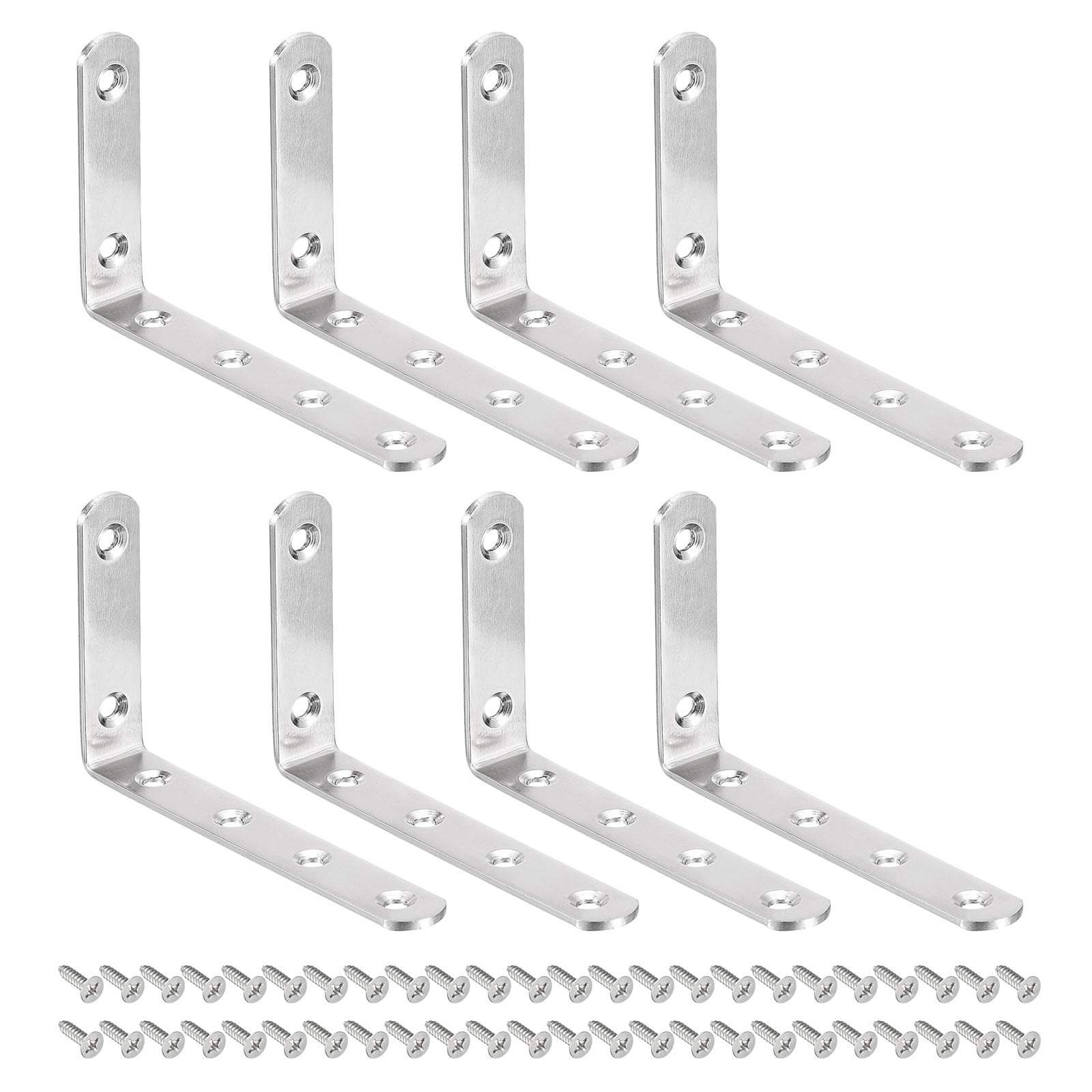 Uxcell L Shelf Bracket, 8Set 5 x 3Inch Silver Floating Shelves Bracket ...