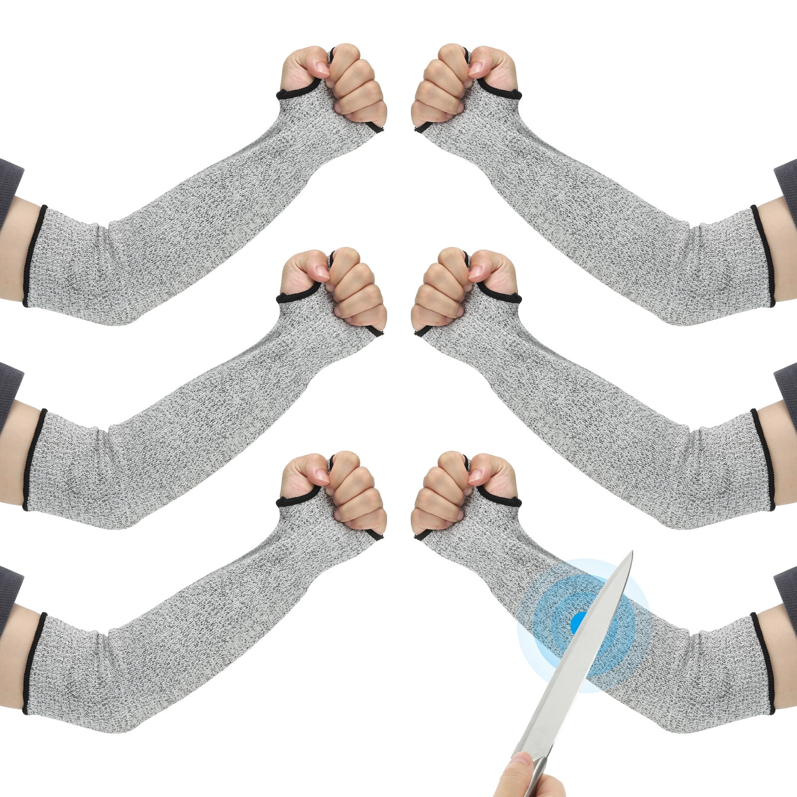 Uxcell L Size Arm Protectors Sleeve Cut Resistant Sleeve with Thumb ...