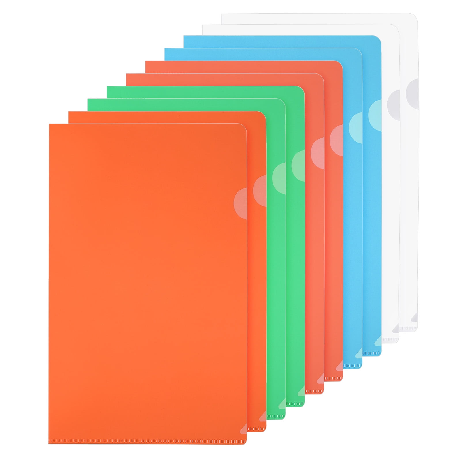 Uxcell L Type Folders 10 Pack A4 Plastic File Project Pockets Clear ...