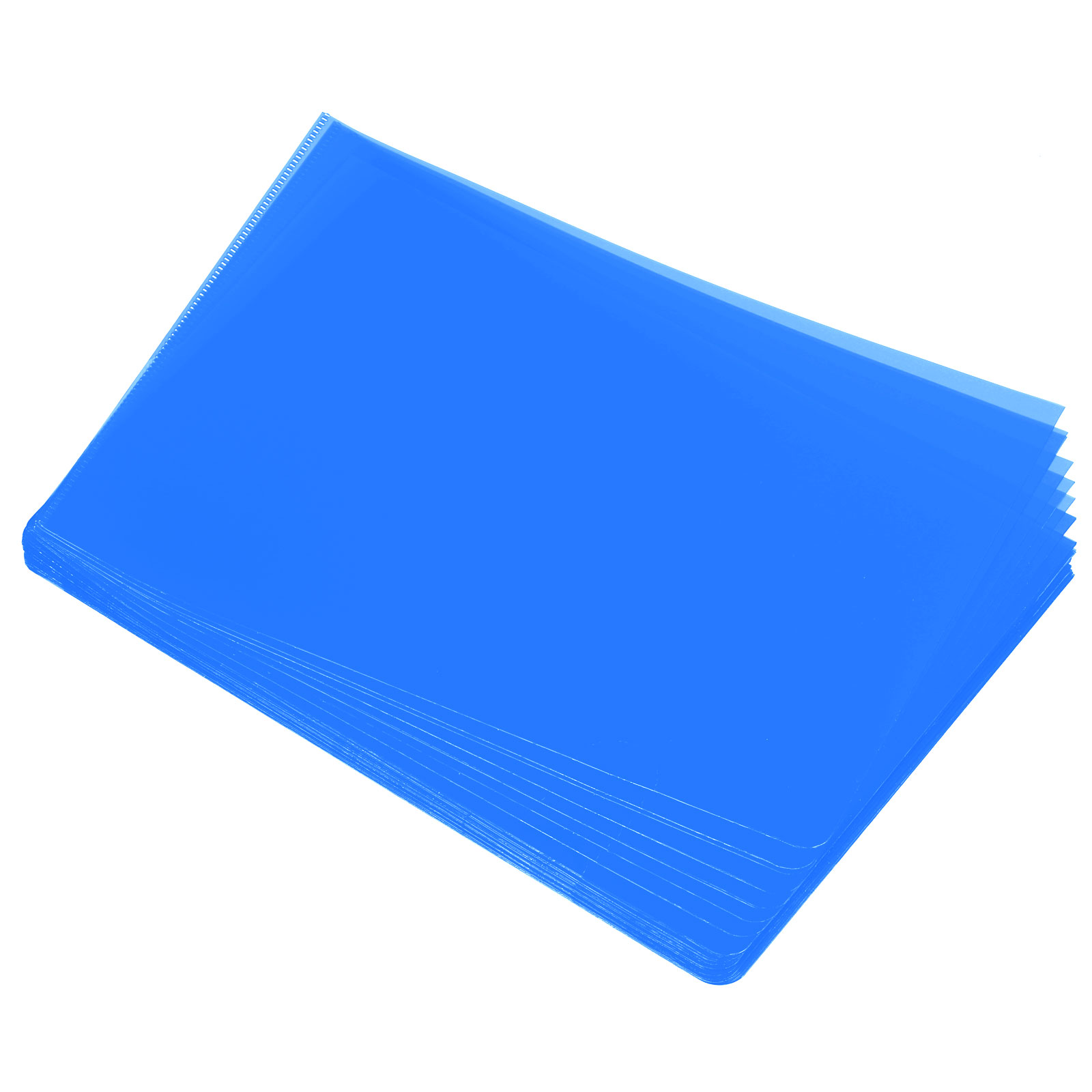 Uxcell L Type Folders A4 Plastic Clear Folder File Jacket Sleeves, Blue ...