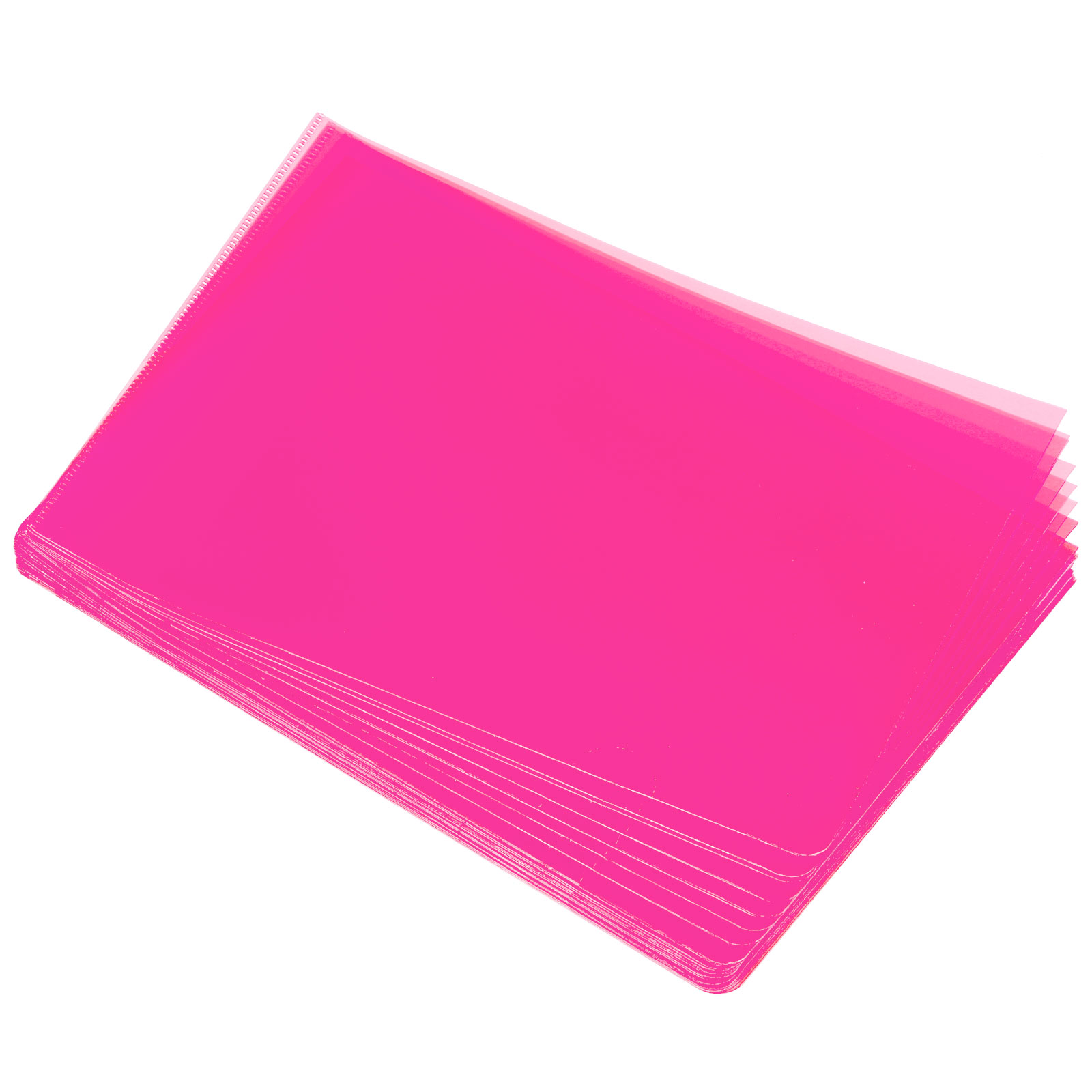 Uxcell L Type Folders A4 Plastic Clear Folder File Jacket Sleeves, Pink ...