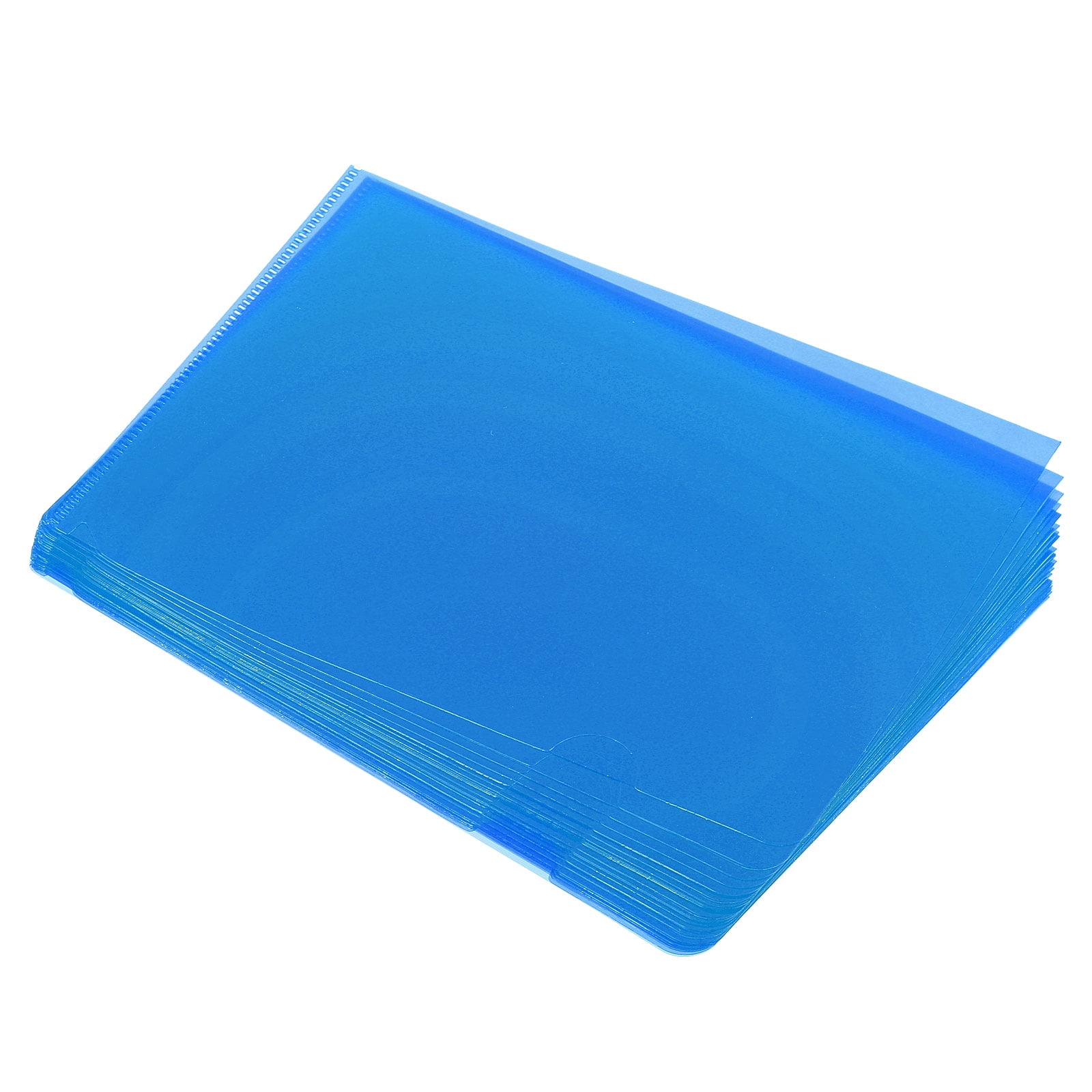 Uxcell L Type Folders A5 Plastic Clear Folder File Jacket Sleeves, Blue ...