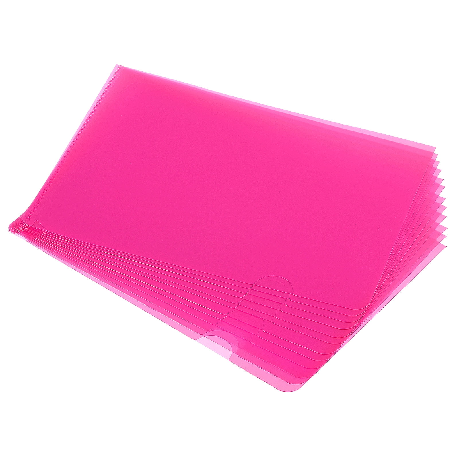 Uxcell L Type Folders A5 Plastic Clear Folder File Jacket Sleeves, Pink ...