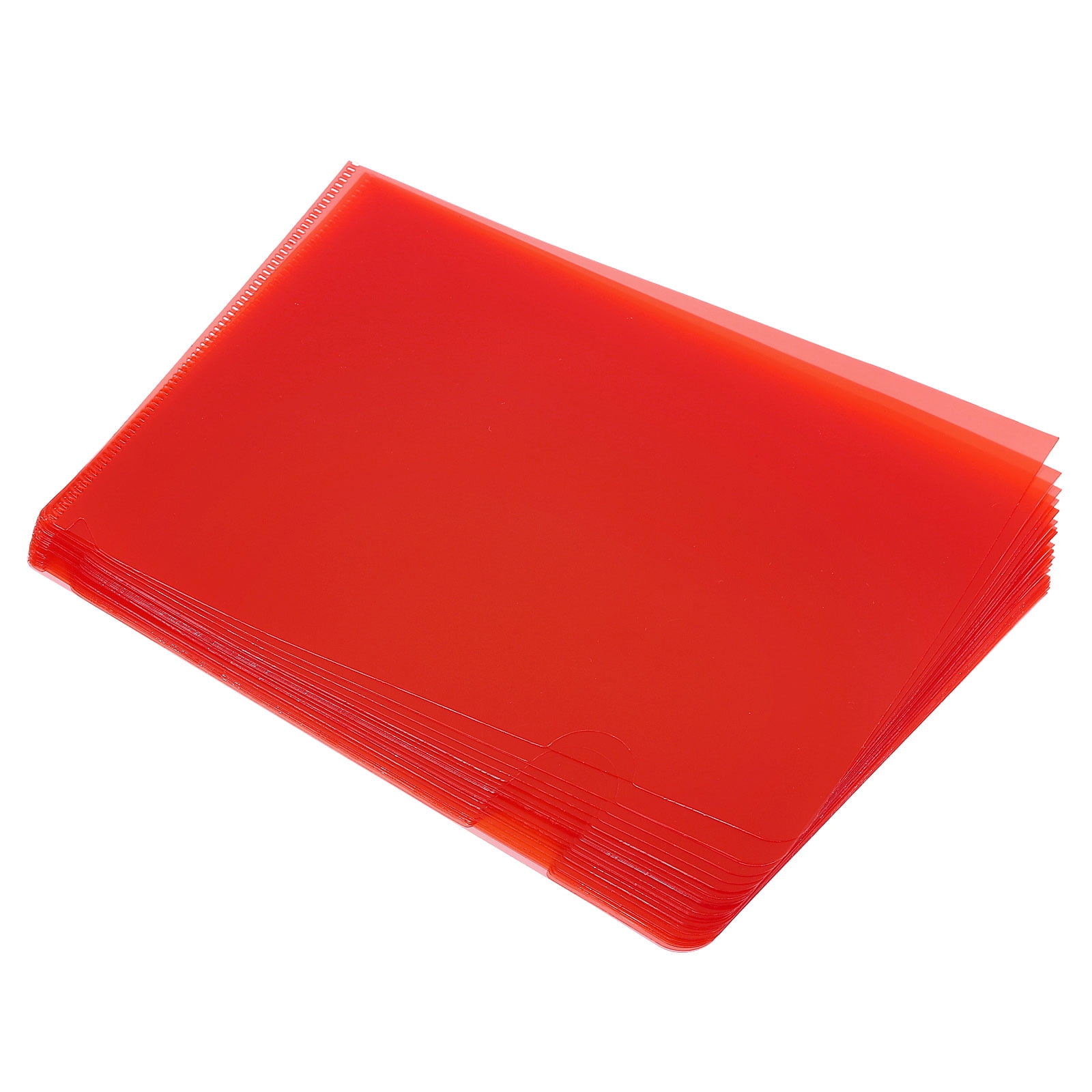 Uxcell L Type Folders A5 Plastic Clear Folder File Jacket Sleeves, Red ...