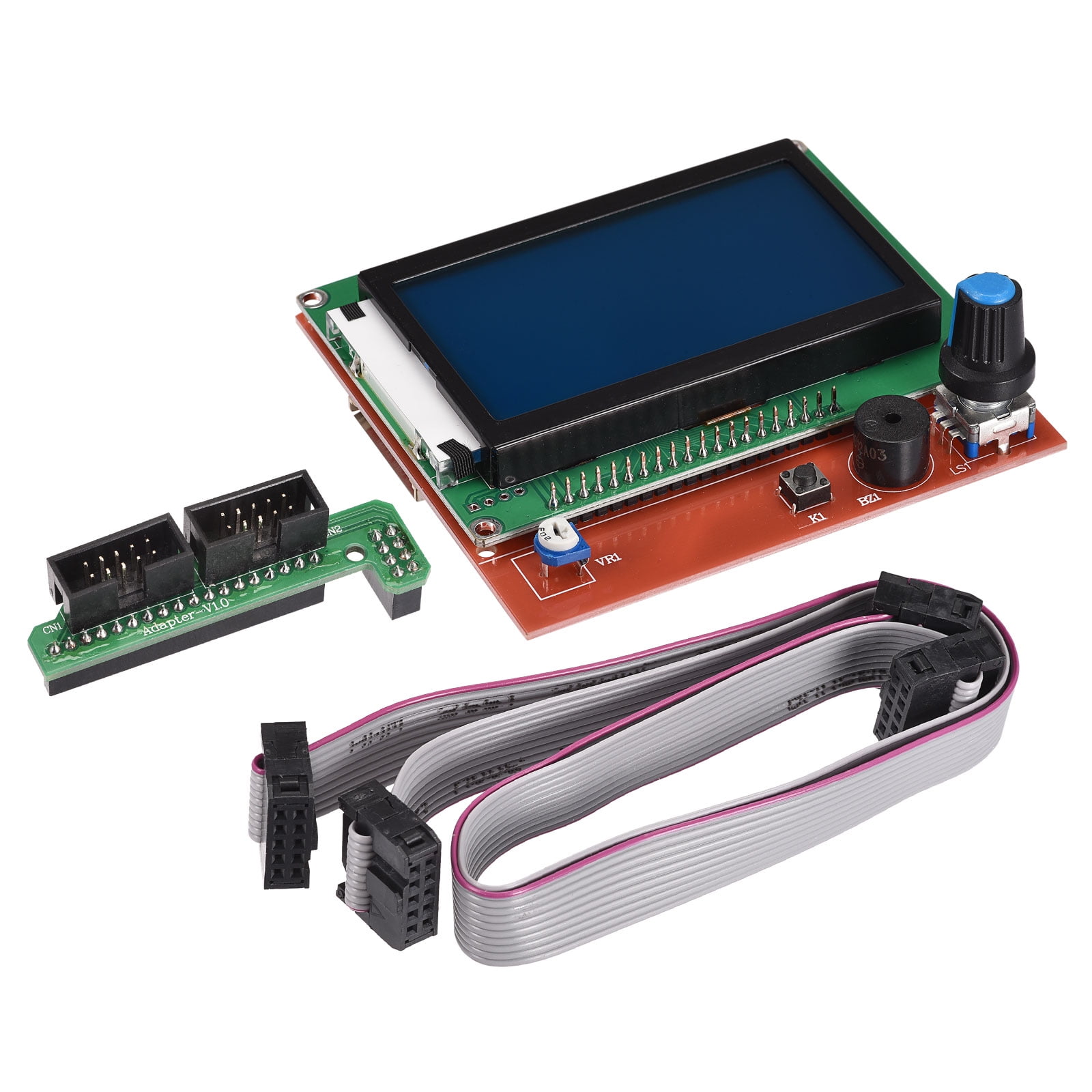 Uxcell LCD Display Module 3.3-5V, Blue Display Screen 128x64 LCD Module ...