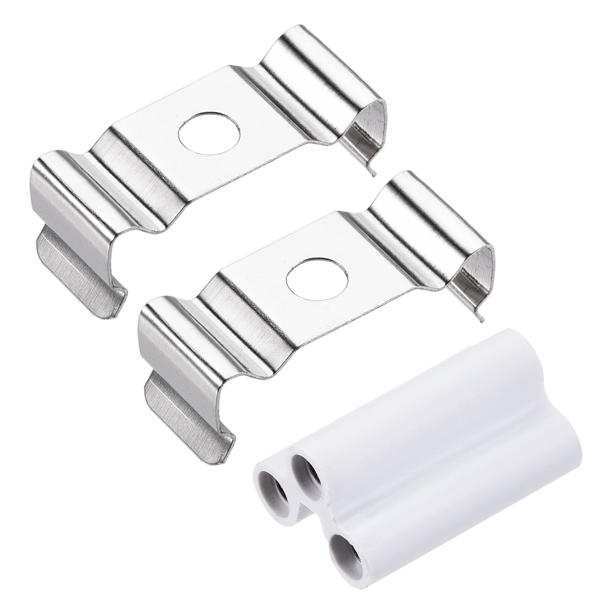 Uxcell LED Fluorescent Tube Holder 3pin Connector T5 Clips Bracket ...