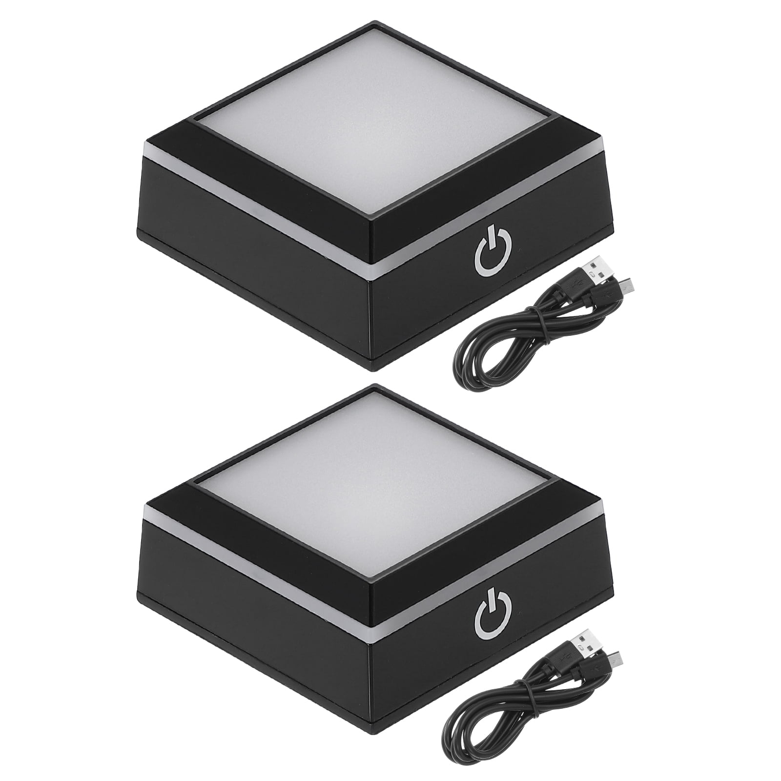 Uxcell LED Light Base Non-Slip Square Display Stand, 2 Pcs LED 6 ...