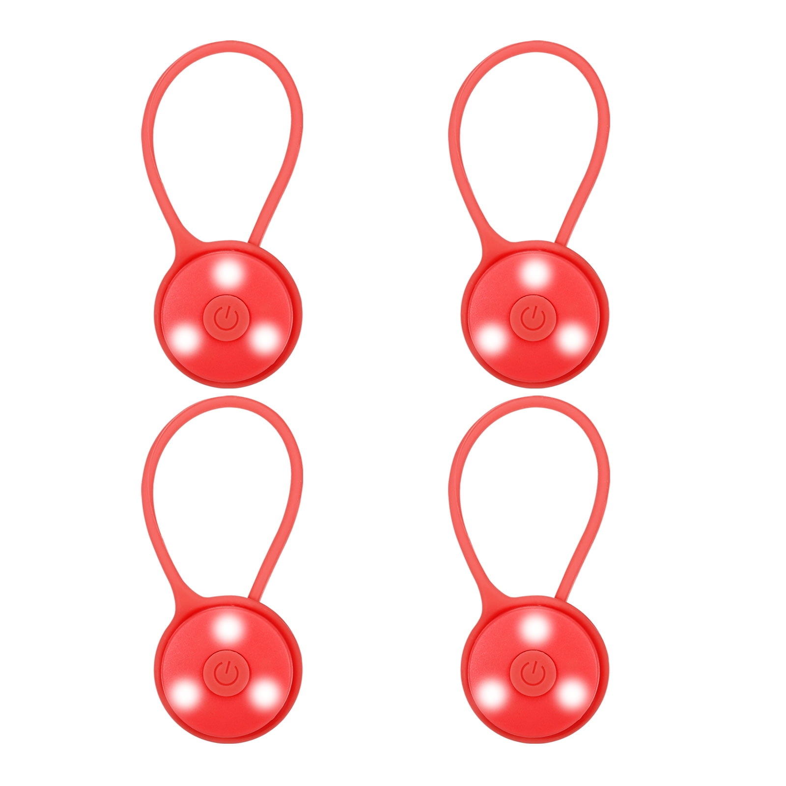 Uxcell LED Running Light, 4 Pack Silicone Rope Bike Safety Light ...