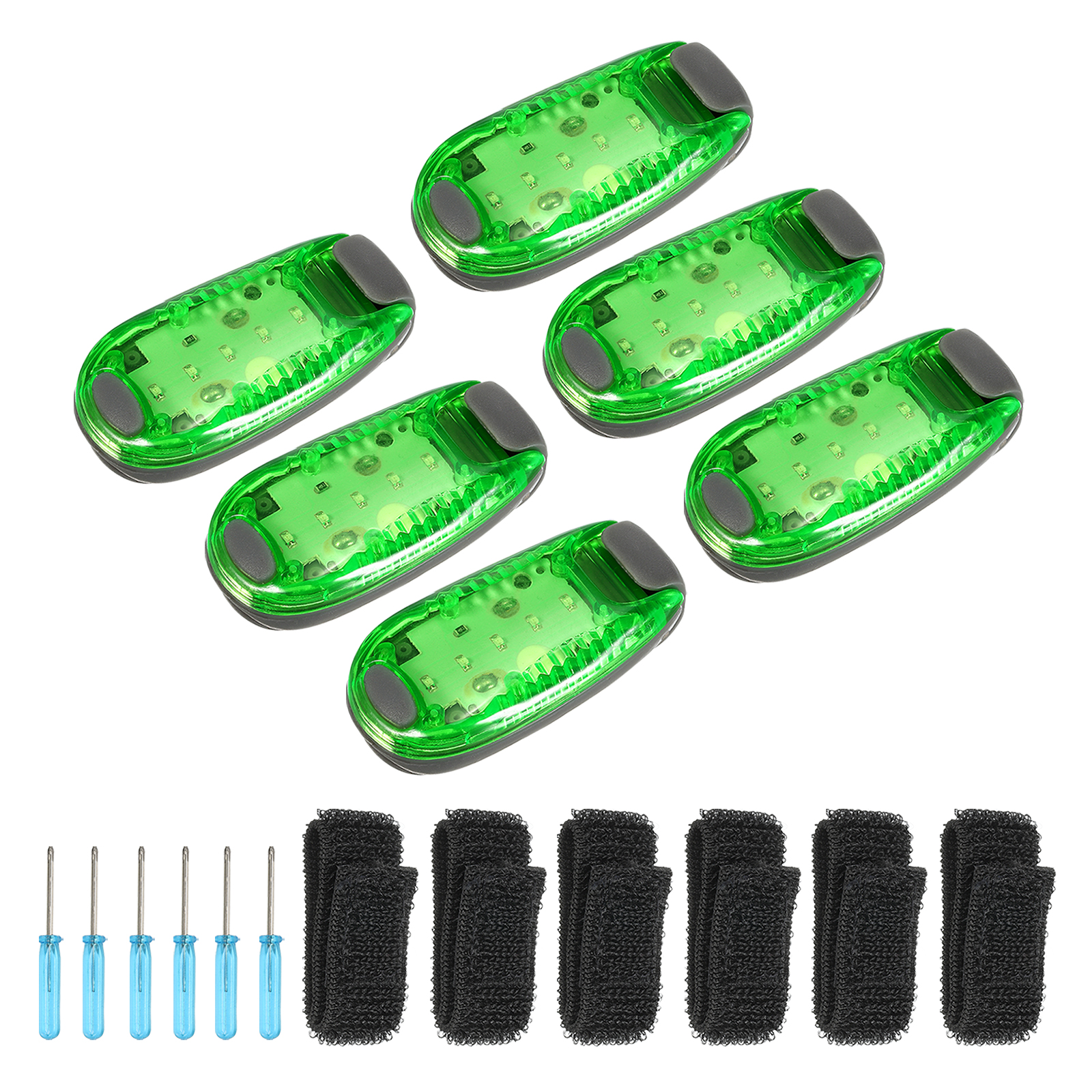Uxcell LED Safety Light, 6 Pack Bicycle Tail Light Running LED Lights ...