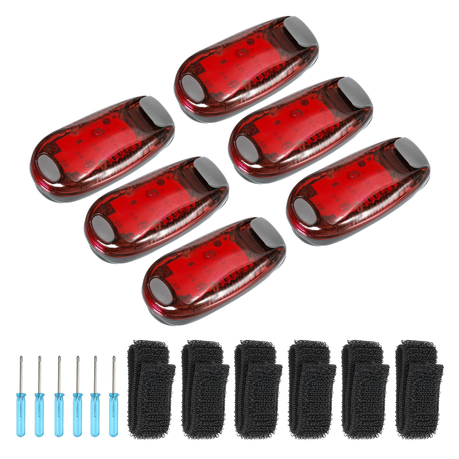 Uxcell LED Safety Light, 6 Pack Bicycle Tail Light Running LED Lights ...