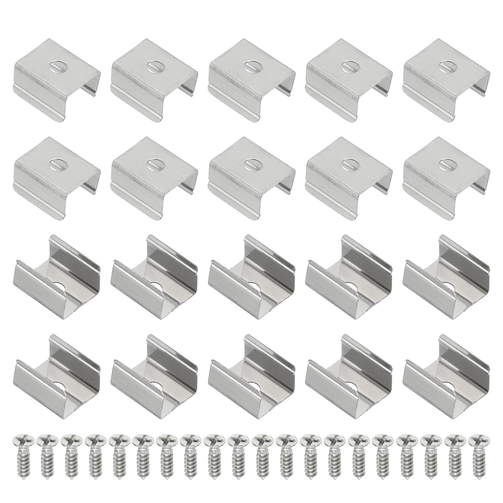 Uxcell LED Strip Clips, 120pcs Stainless Steel Mounting Brackets Fixing ...