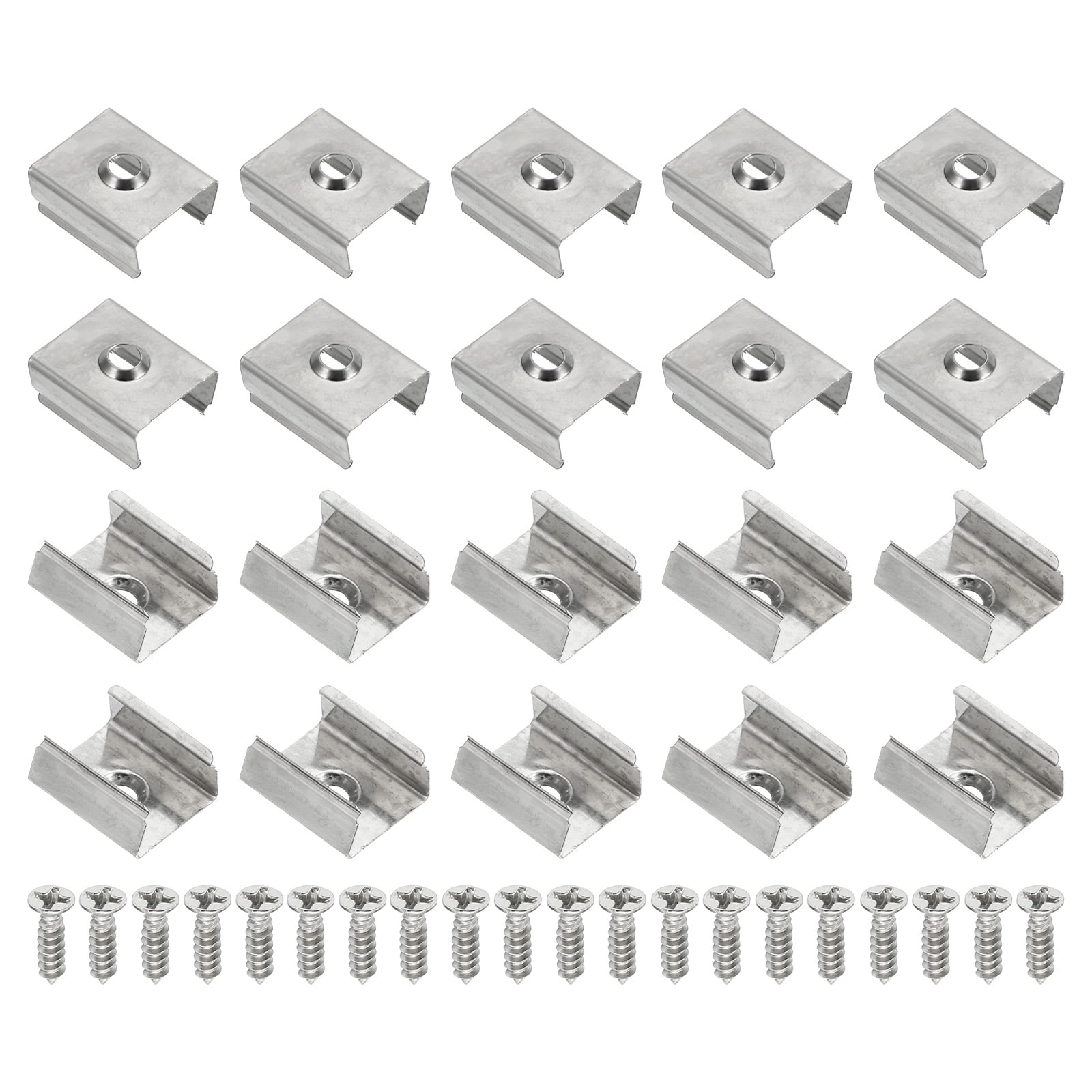 Uxcell LED Strip Clips, 120pcs Stainless Steel Mounting Brackets Fixing ...