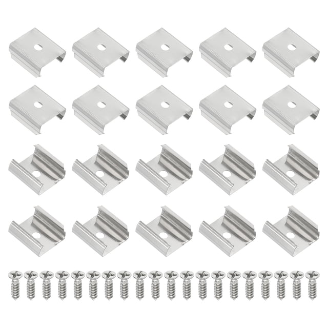 Uxcell LED Strip Clips, 120pcs Stainless Steel Mounting Brackets Fixing ...
