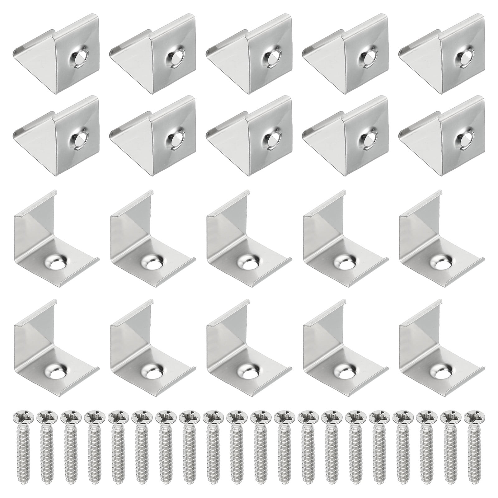 Uxcell LED Strip Clips, 30pcs Stainless Steel Mounting Brackets Fixing ...
