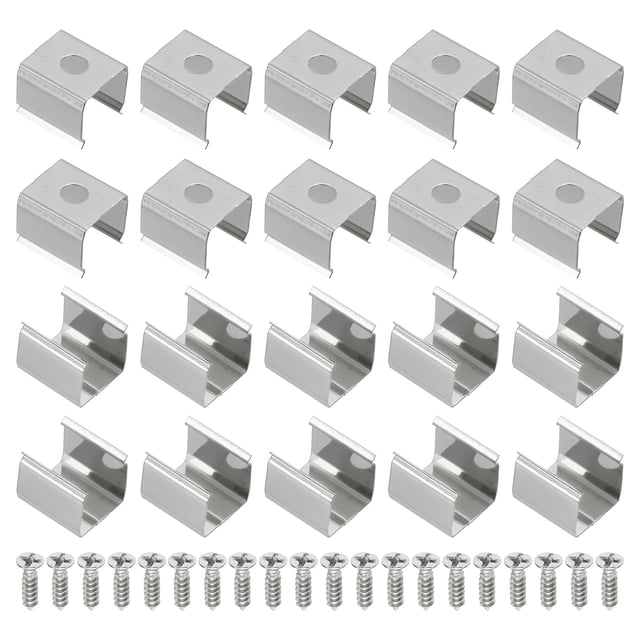 Uxcell LED Strip Clips, 60pcs Stainless Steel Mounting Brackets Fixing ...