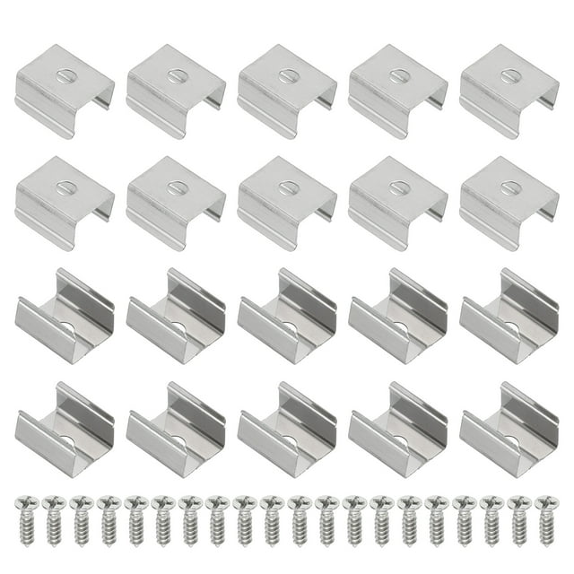 Uxcell LED Strip Clips, 60pcs Stainless Steel Mounting Brackets Fixing ...