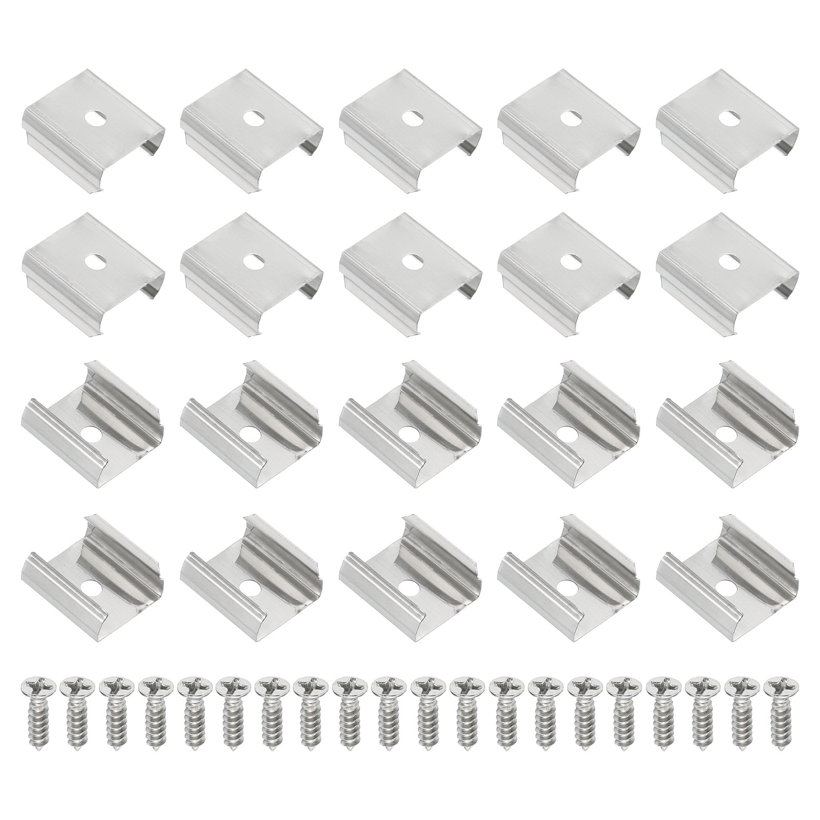 Uxcell LED Strip Clips, 60pcs Stainless Steel Mounting Brackets Fixing ...