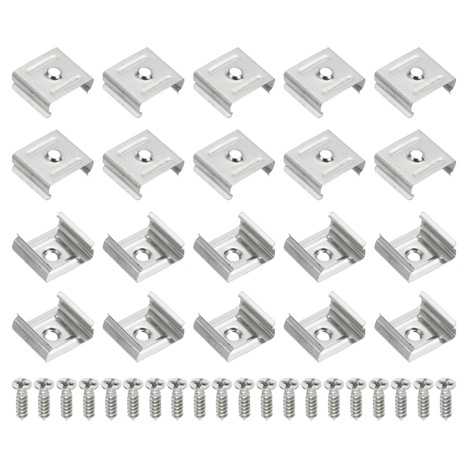 Uxcell LED Strip Clips, 60pcs Stainless Steel Mounting Brackets Fixing ...