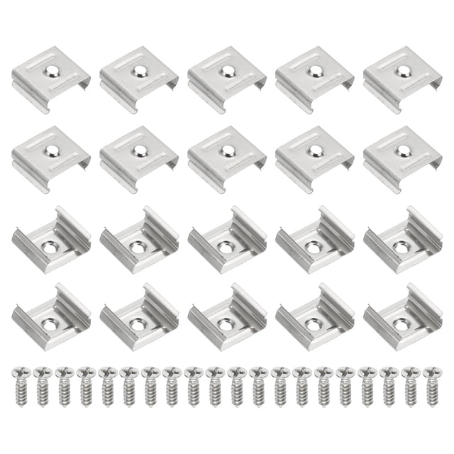 Uxcell LED Strip Clips, 60pcs Stainless Steel Mounting Brackets Fixing ...