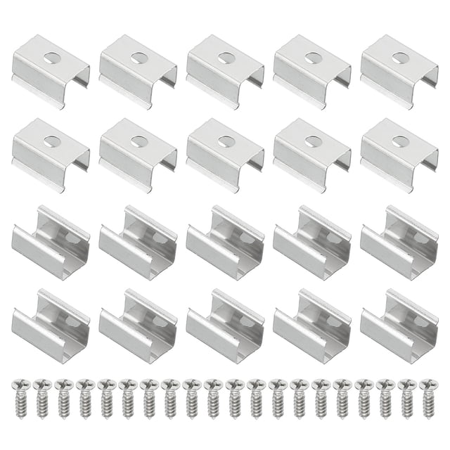 Uxcell LED Strip Clips, 60pcs Stainless Steel Mounting Brackets Fixing ...