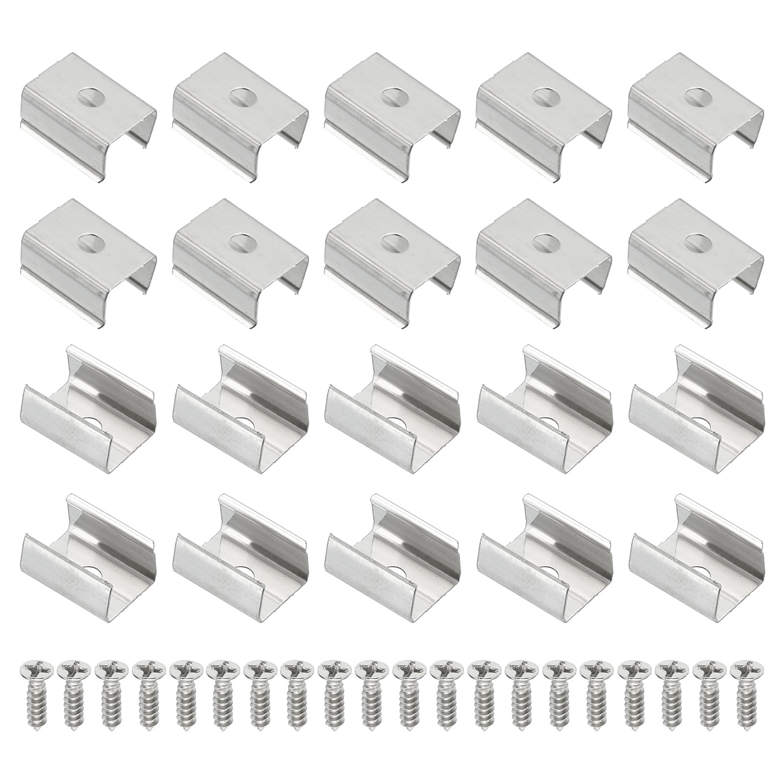 Uxcell LED Strip Clips, 60pcs Stainless Steel Mounting Brackets Fixing ...