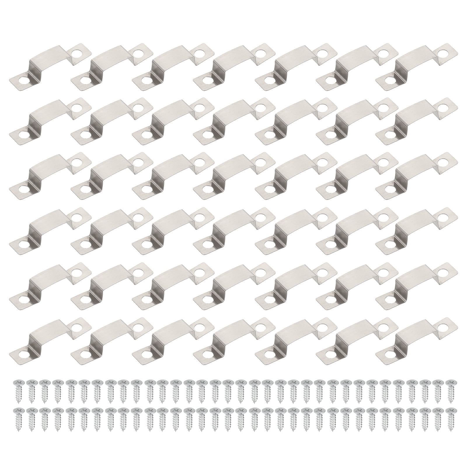 Uxcell LED Strip Clips, 60pcs Stainless Steel Mounting Brackets for ...