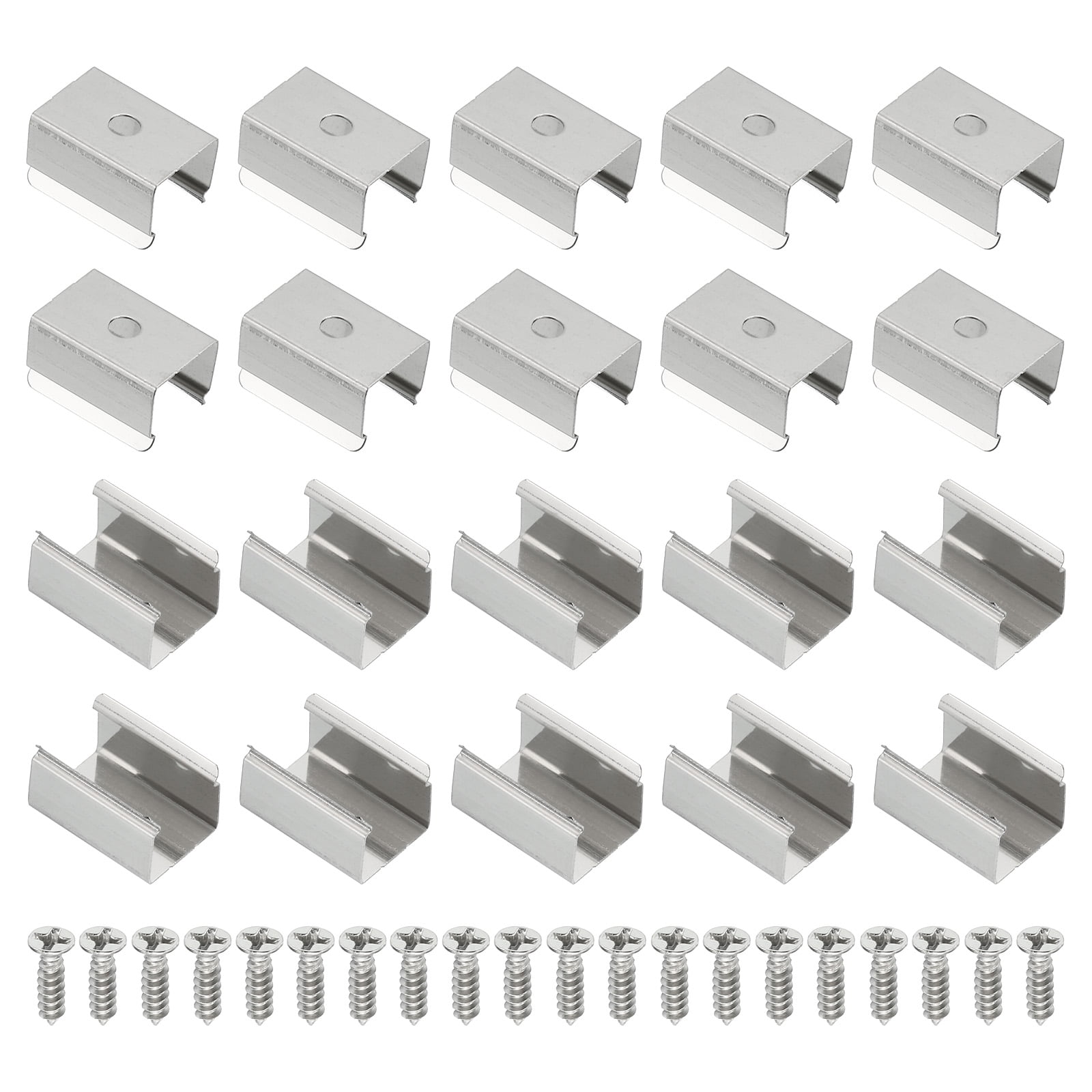 Uxcell LED Strip Clips, 80pcs Stainless Steel Mounting Brackets Fixing ...