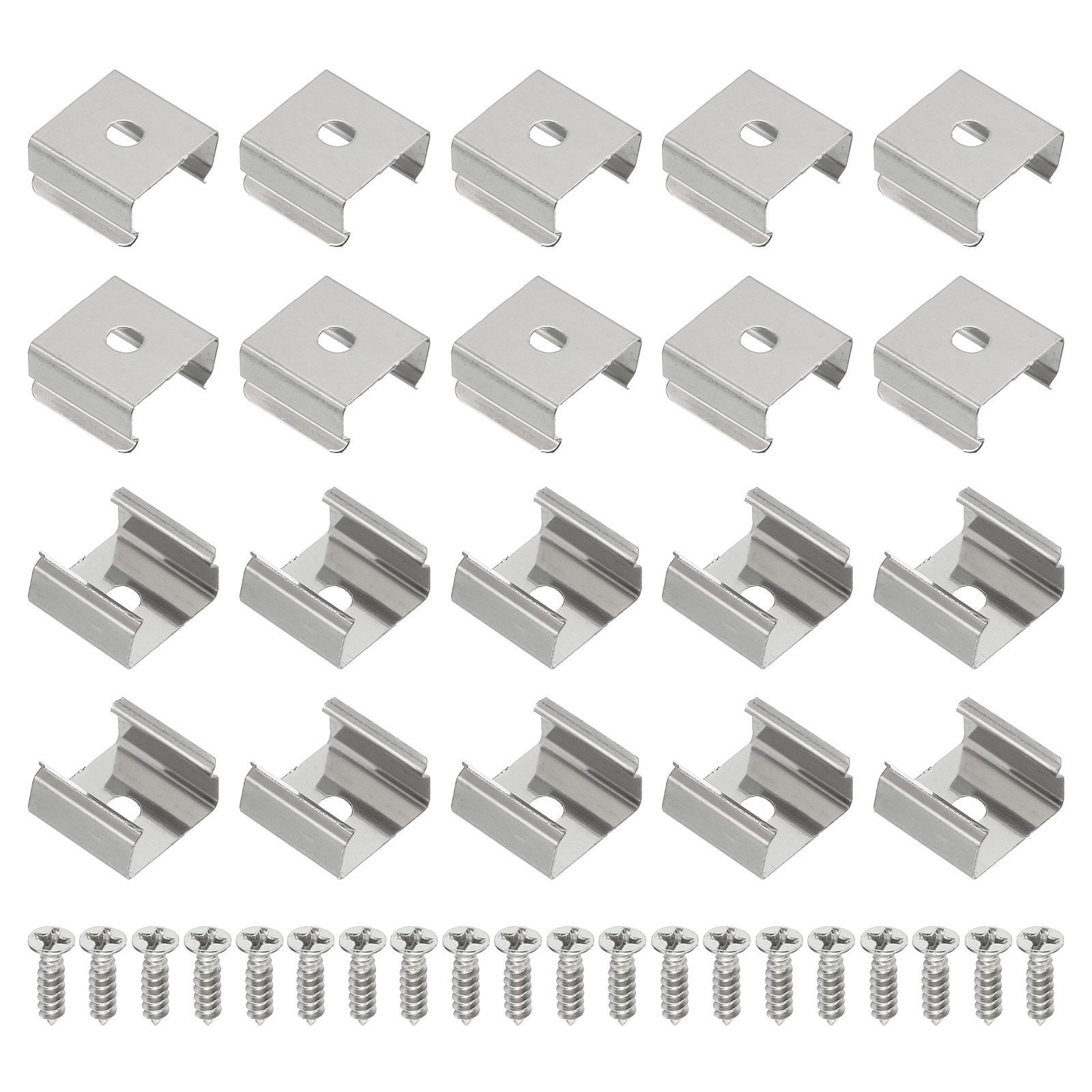 Uxcell LED Strip Clips, 80pcs Stainless Steel Mounting Brackets Fixing ...